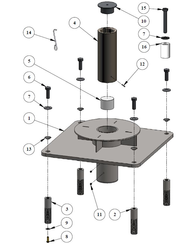 POOL360 | Semi-Recessed Shallow Concrete Deck Anchor Kit
