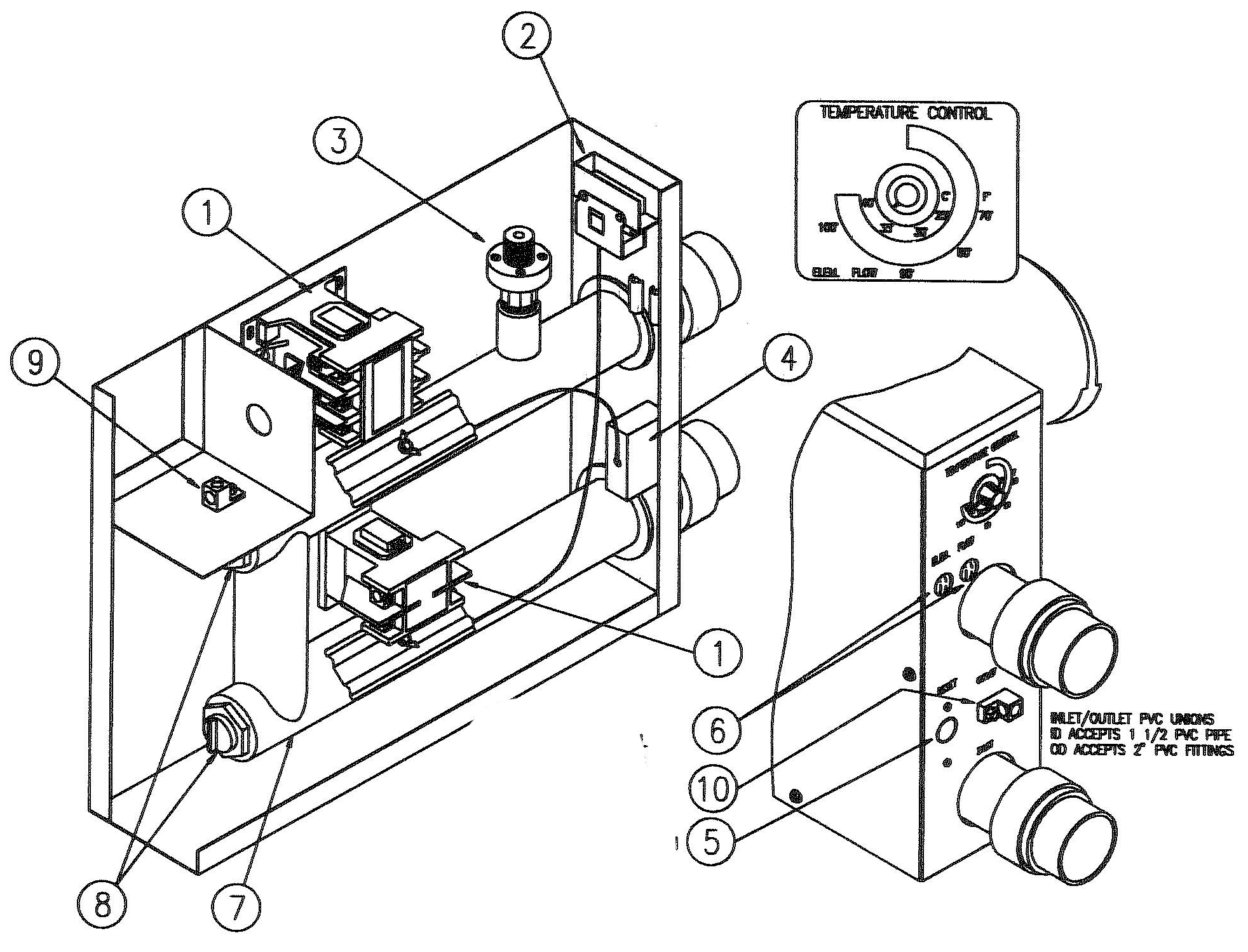 POOL360 | ST Series Electric Heater 11kW 1 Phase 240V