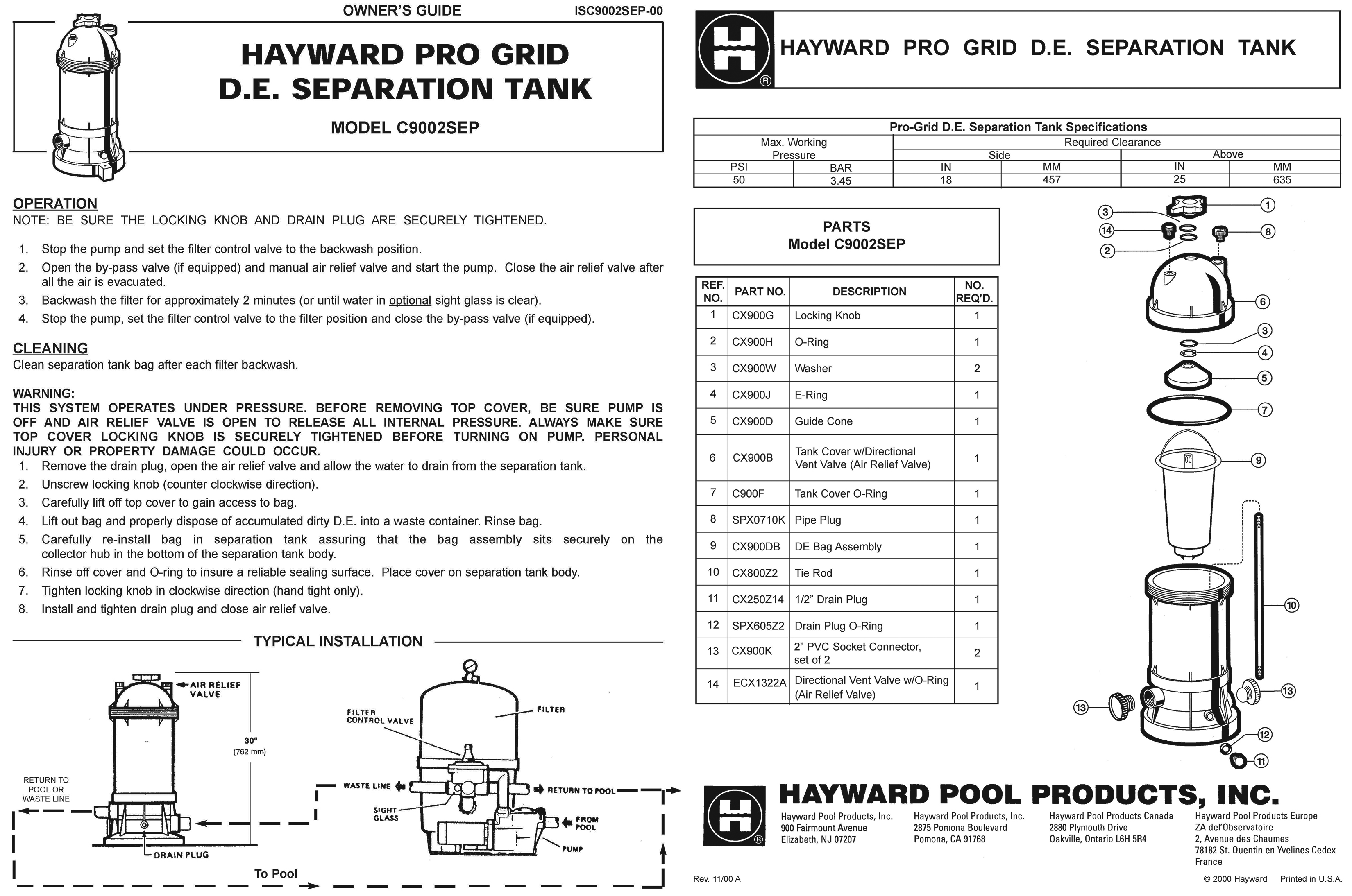 POOL360 | 80 SqFt DE Separation Tank