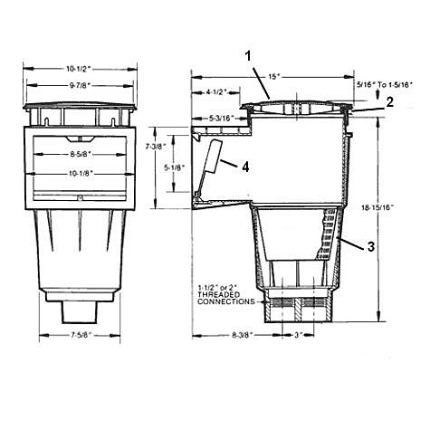 POOL360 | 1 1/2" FPT White Gunite Inground Skimmer