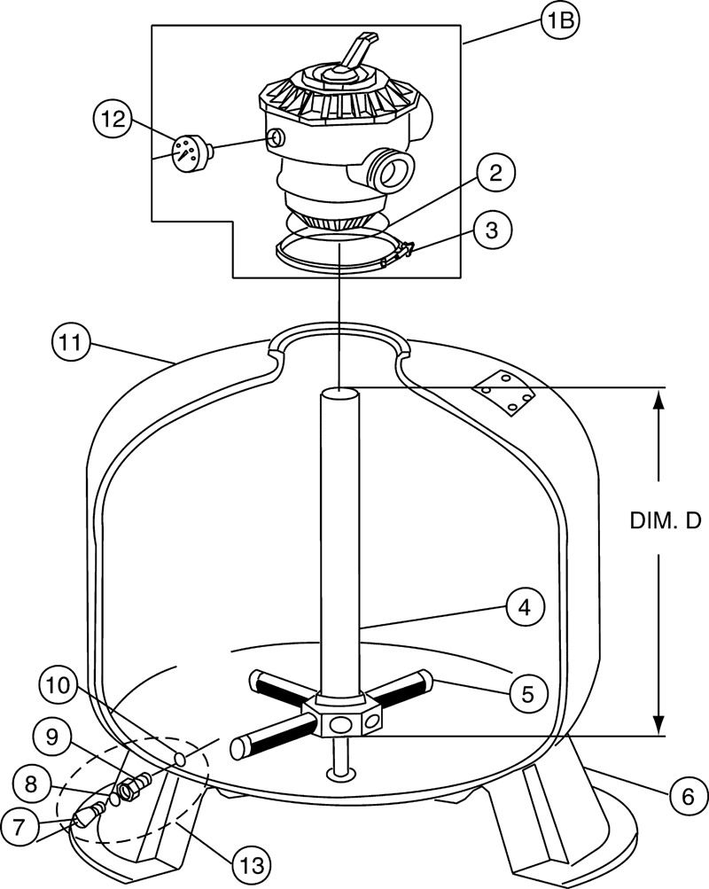 POOL360 | 26" Sand Dollar® Top Mount Filter SD80 with 1.5" MPV
