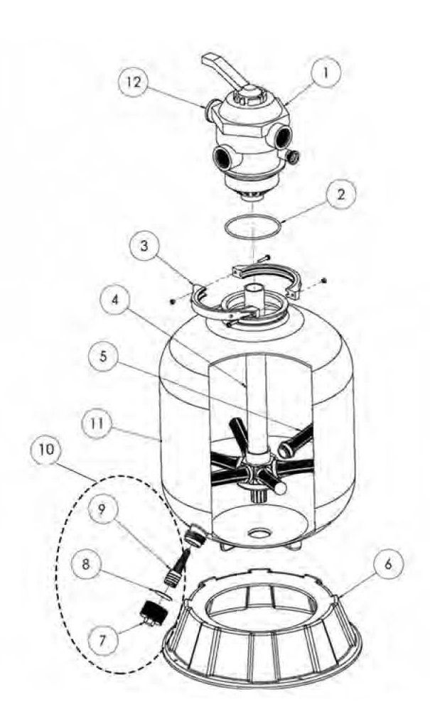 POOL360 | 26" Sand Dollar® Top Mount Filter SD80 with 2" MPV