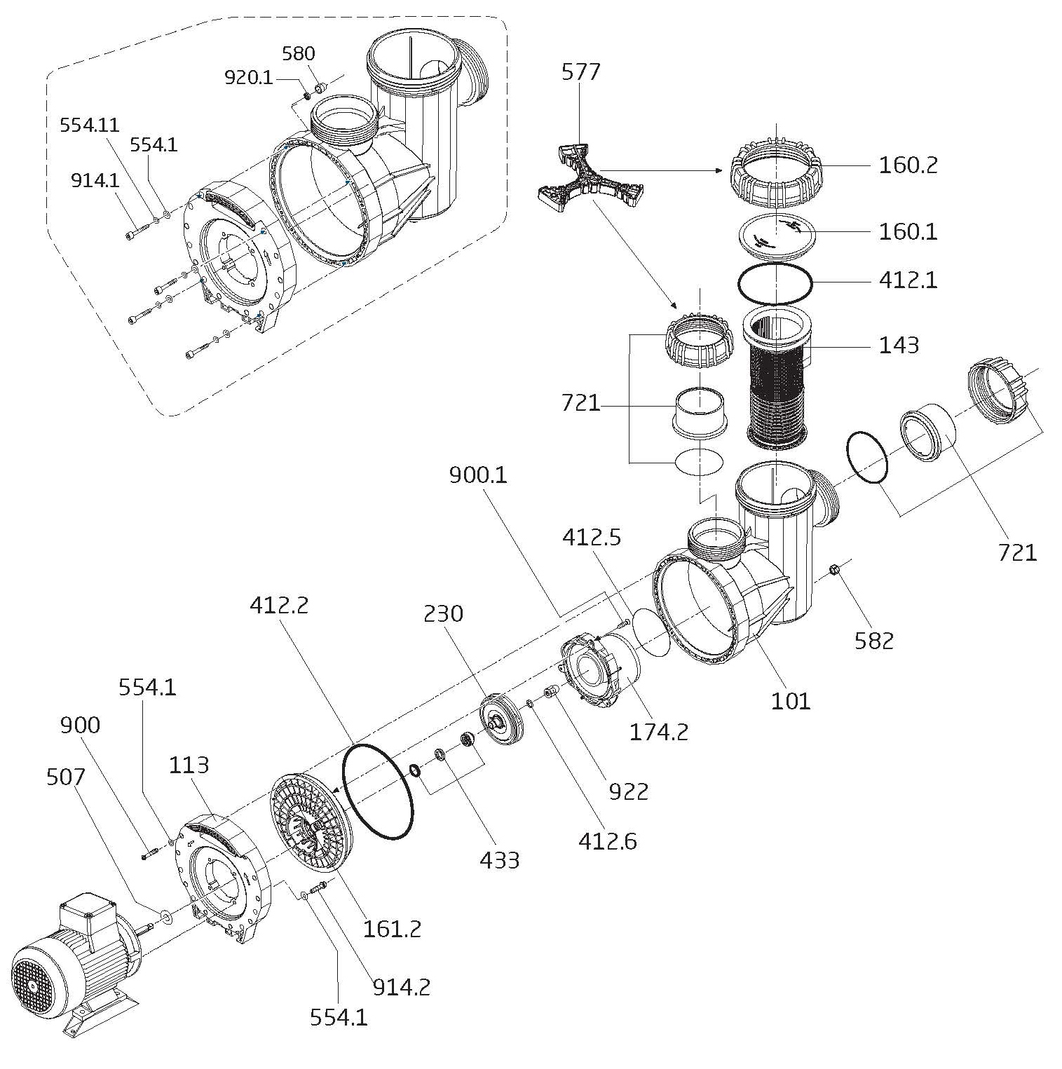 POOL360 | 95-IX High Performance Pool Pump 5HP