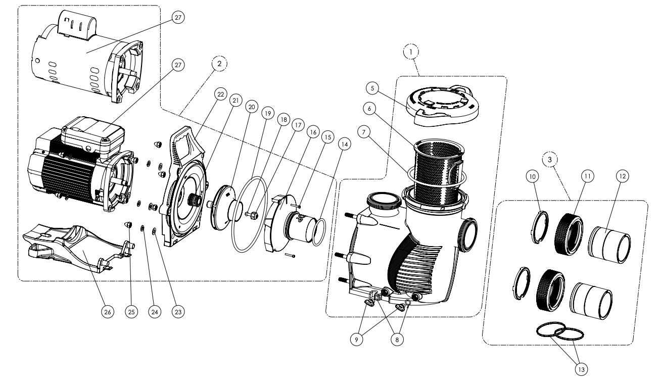 POOL360 | Max-E-Pro-XF 1 Speed High Performance Pump 5HP 208-230V ...