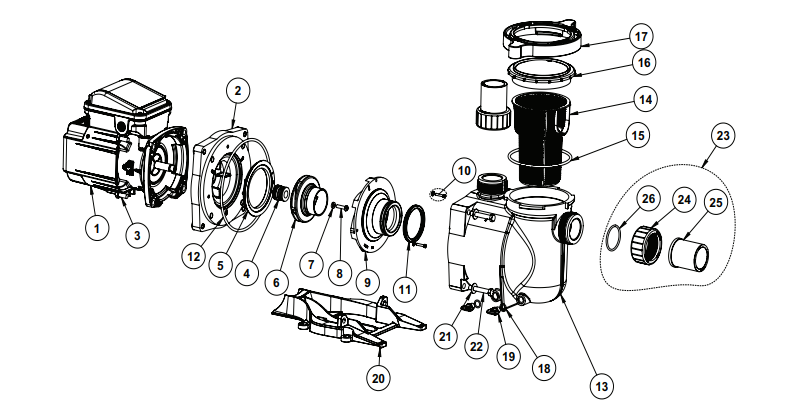 POOL360 | SuperMax® 1 Speed High Performance Pump .63HHP 1.1THP