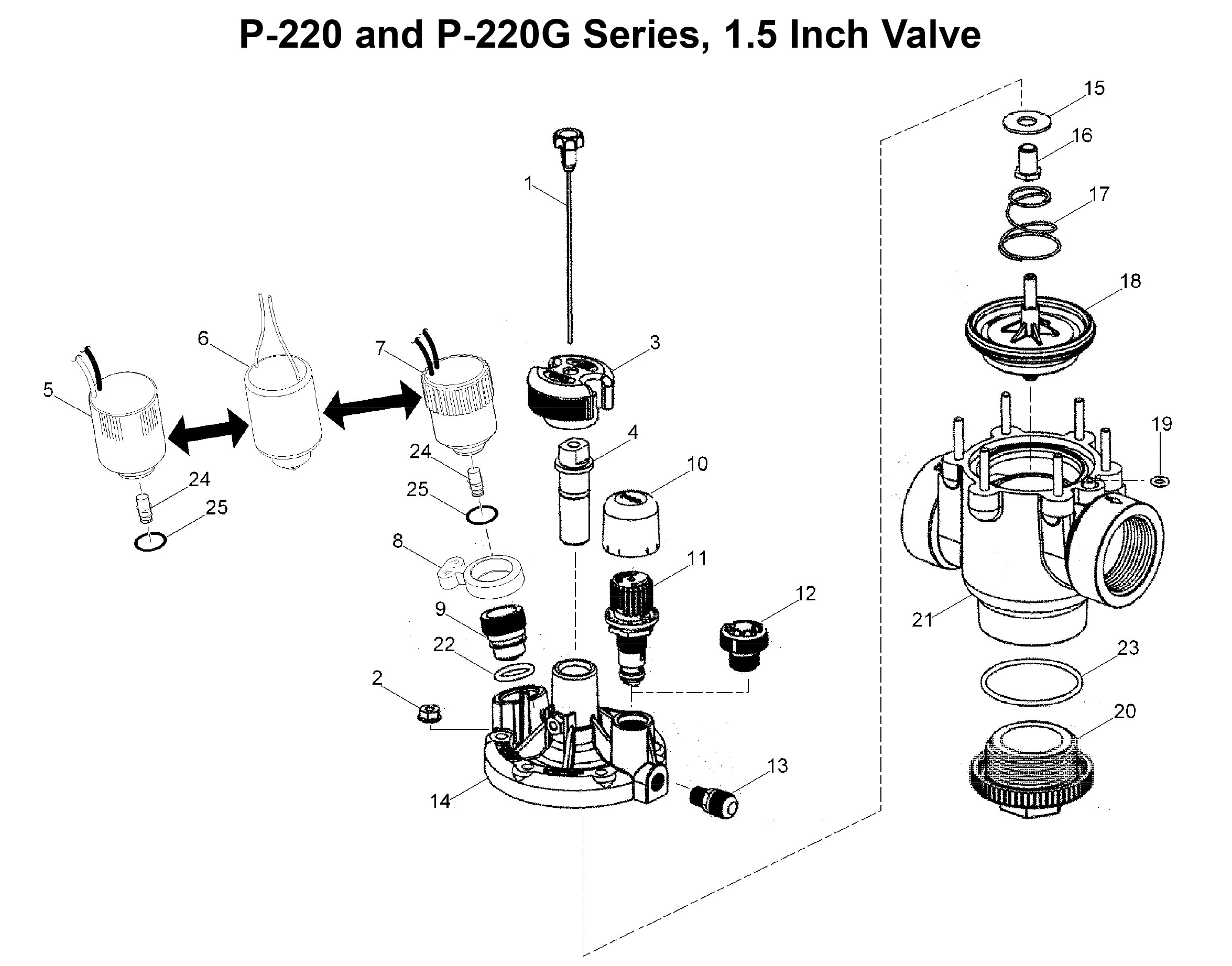POOL360 | 1.5" P-220 Series Plastic Electric In Line Valve