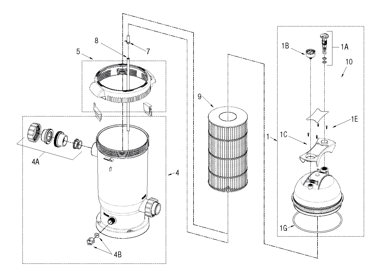 POOL360 | 75 SqFt ProClean Plus Cartridge System with Hi-Flo Pump 1 ...