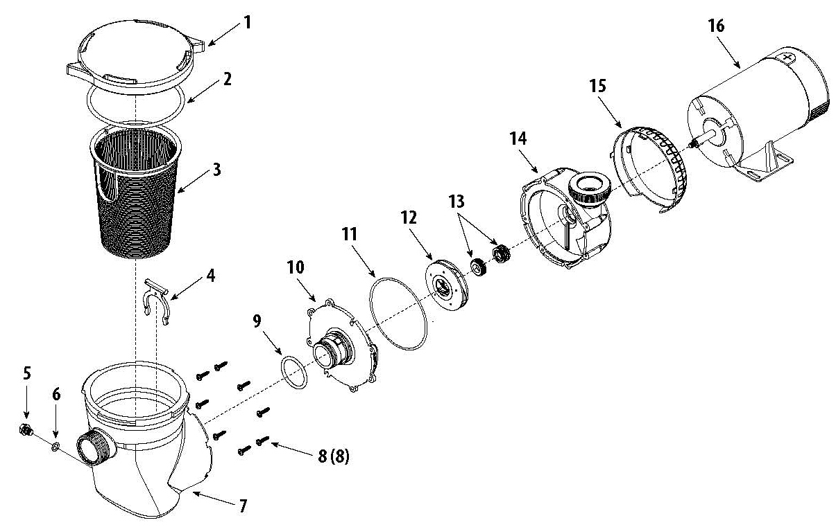 POOL360 | 1 Speed Supreme Vertical 48-Frame Pool Pump with 3' Twist ...