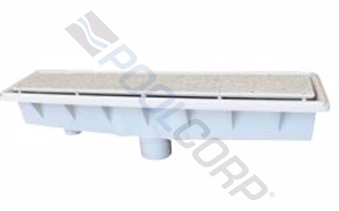 POOL360 | AVSC White PHX Pebble Top Dual Inlet Top Channel Drain