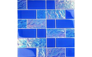 POOL360 | Mixed Size Twilight Glass Tile Blends Royal Blue