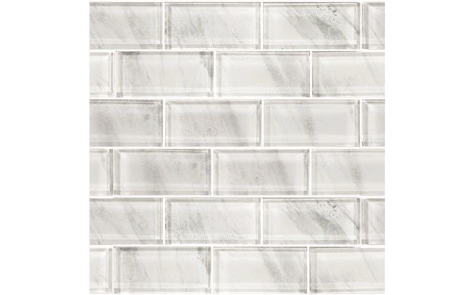 Pool360 2 X 4 Subway Glass Tile Blends Stratus White