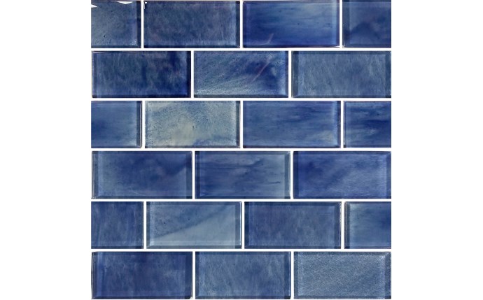 POOL360 | 2" x 4" Subway Glass Tile Blends Stratus Blue