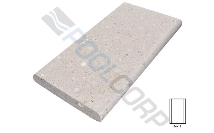POOL360 | 12" x 24" Ivory Shellock® Double Sided Bullnose Coping