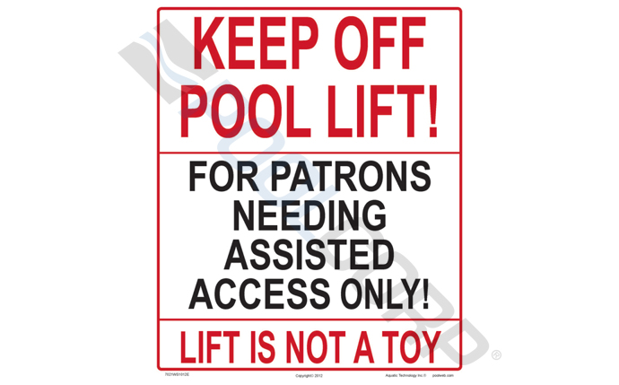 POOL360 | 10"x12" Red Keep Off Pool Lift Sign