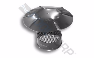 POOL360 | 11" Black Galvanized Round Chimney Cap with 3/4 Mesh