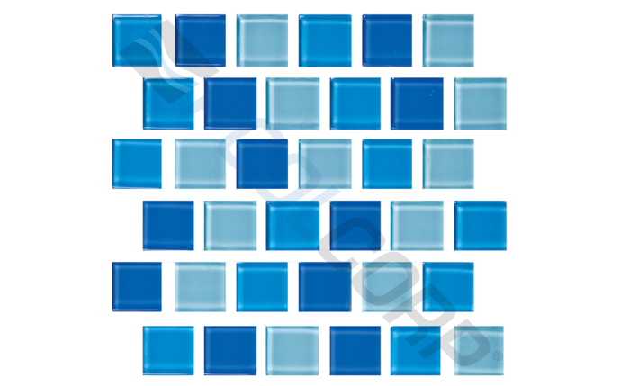 POOL360 | 1" x 1" Allure Translucent Glass Tile Peacock