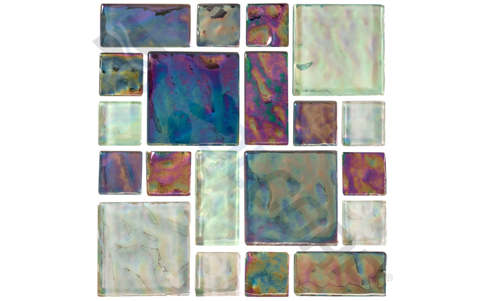 POOL360 | Shimmer Random Glass Mosaic Tile Antigua Blend