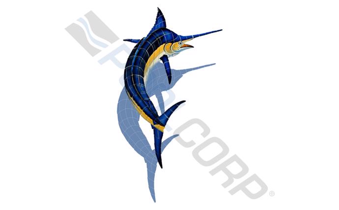 POOL360 | 67" x 45" Marlin with Shadow Mosaic Pool Tile