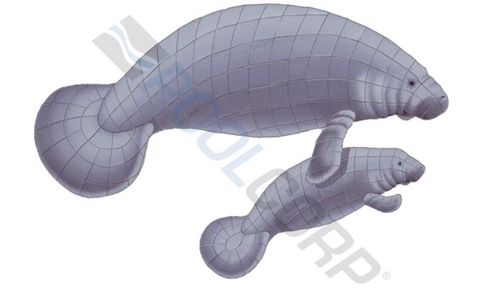 POOL360 | 48" x 29" Manatee with Baby Mosaic Pool Tile