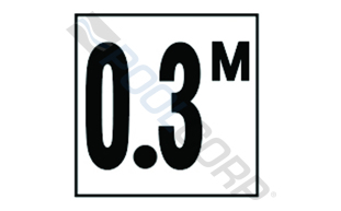 POOL360 | 6" x 6" 0.3 Metric Number Smooth Tile Depth Marker