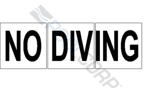 POOL360 | 4" Smooth 3 Tiles NO DIVING Depth Marker