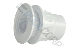 POOL360 | 1-1/2" Socket x 2" Spigot White Fiberglass Pool Wall Fitting with Nut