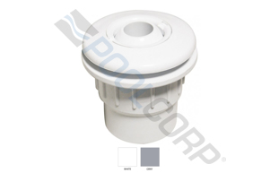POOL360 | 1-1/2" Socket x 2" Spigot Gray Fiberglass Wall Fitting and Flush Eyeball