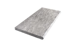 POOL360 | 12" x 12" Silver Honed Travertine Bullnose Coping
