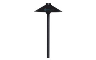 POOL360 | 9" Textured Black Straight Hat Path Light with 18" Stem