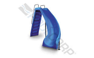 POOL360 | Blue Wild Ride Right Turn Complete Slide