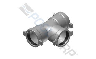 POOL360 | 6" x 6" x 2" Ductile Iron IPS Tapped Tee