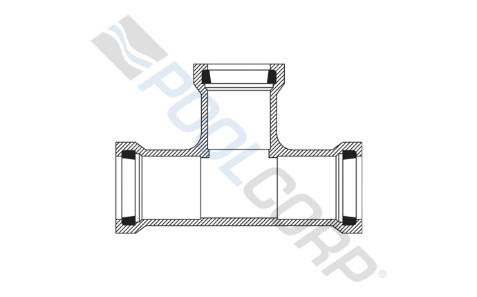 POOL360 | 6"X6" PVC IPS Gasketed Tee