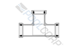 POOL360 | HARCO 3"X3"X2" PVC GASKETED TEE