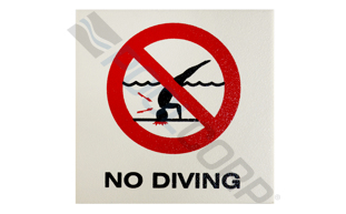 POOL360 | 6" x 6" NO DIVING MG Skid-Resistant Ceramic Tile Deck Depth ...