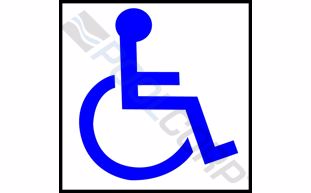 POOL360 | 8" x 8" White Tile with Blue 6" Non-Skid Handicap Symbol