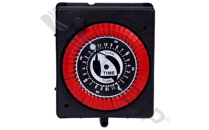 POOL360 | 24-Hour Mechanical Panel Mount Timer w/ Manual Override & 48 ...