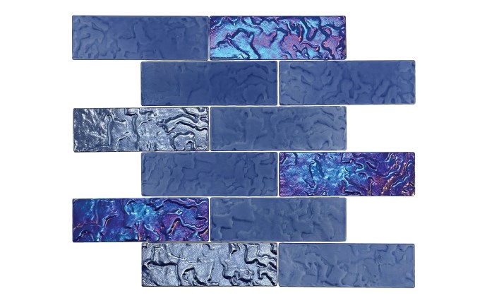 POOL360 | 2" x 6" Glass Tile With Mesh Back Nightfall Cobalt