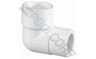 POOL360 | 3/4" x 1/2" Slip x Slip SCH 40 PVC 90 Degree Reducing Elbow