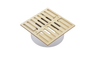 POOL360 | 5" Satin Brass Square Grate with Collar, Connects to 3" Pipse ...