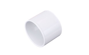 POOL360 | 4" White Hub x Hub PVC S&D Slip Repair Coupling
