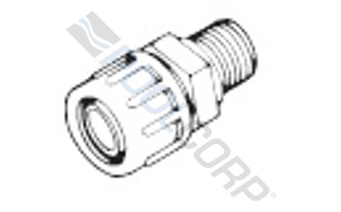 POOL360 | Flo-Lock™ 2" MPT x 2" TS White PVC Compression Coupling