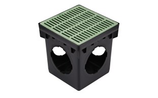 POOL360 | 12" Black Square Catch Basin Drain with 4 Openings