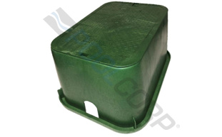POOL360 | 13" x 20" Standard Series Green Jumbo Valve Box with Green ICV Overlapping Cover