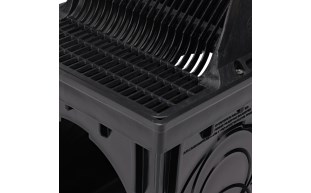 POOL360 | 9" Black Plastic Square Downspout Defender Catch Basin Drain ...