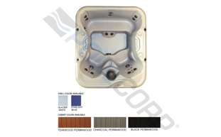 POOL360 | 5 Person Portable Spa 220V/110V Starlight Blue Shell and Black Cabinet