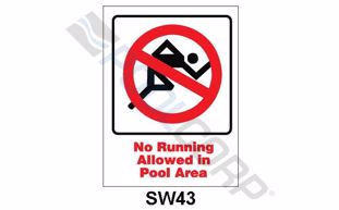 POOL360 | 9" x 12" Vertical NO RUNNING ALLOWED Sign