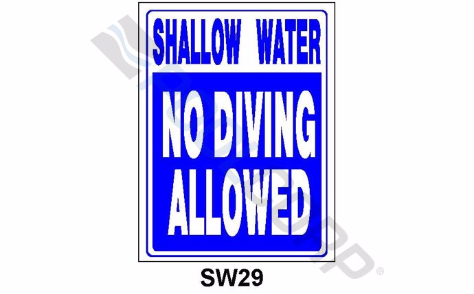 POOL360 | 18" x 24" Vertical SHALLOW WATER NO DIVING Sign