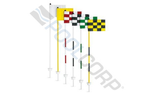 POOL360 | Green/White Checkered Cupless Jr. Flagstick Practice Green Marker