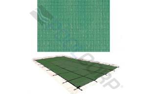 POOL360 | 22' x 42' Green Solid Rect Safety Cvr with Pump for 20' x 40' Pool 2' Radius Cnr