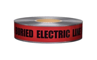 POOL360 | 2" x 1000' Red Buried Electrical Line Below Detectable Burial Caution Tape